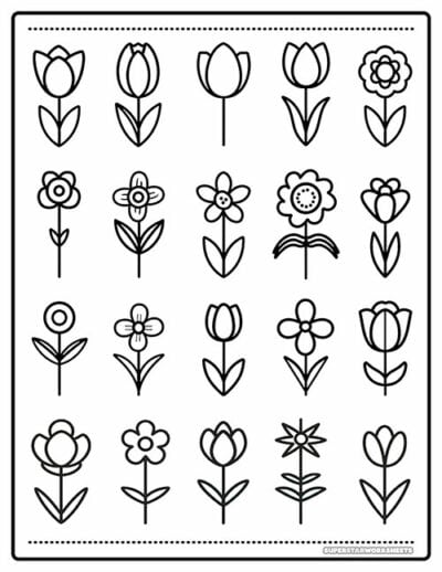 Flower Coloring Pages (Free Printables) - Superstar Worksheets