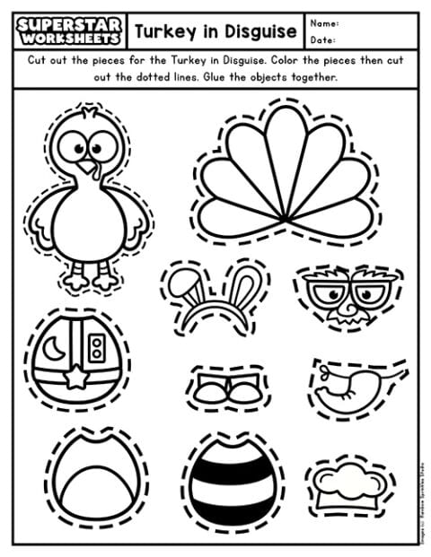 Turkey Disguise Project - Superstar Worksheets