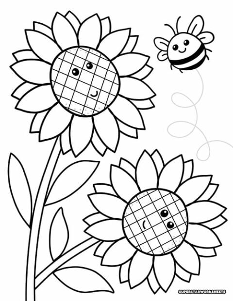 Sunflower Coloring Pages (Free Printables) - Superstar Worksheets