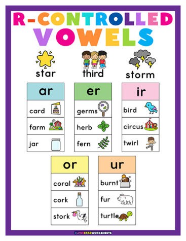 R Controlled Vowels - Superstar Worksheets