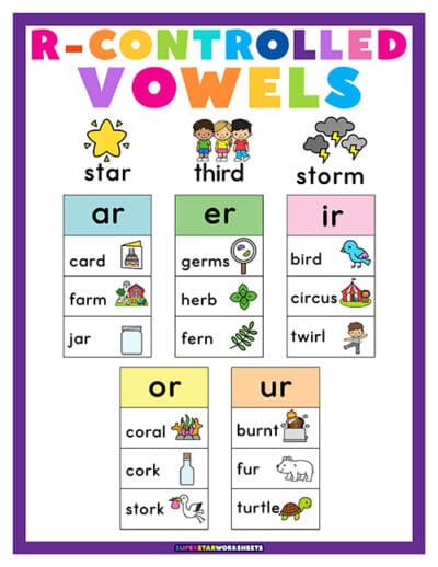 R Controlled Vowels - Superstar Worksheets