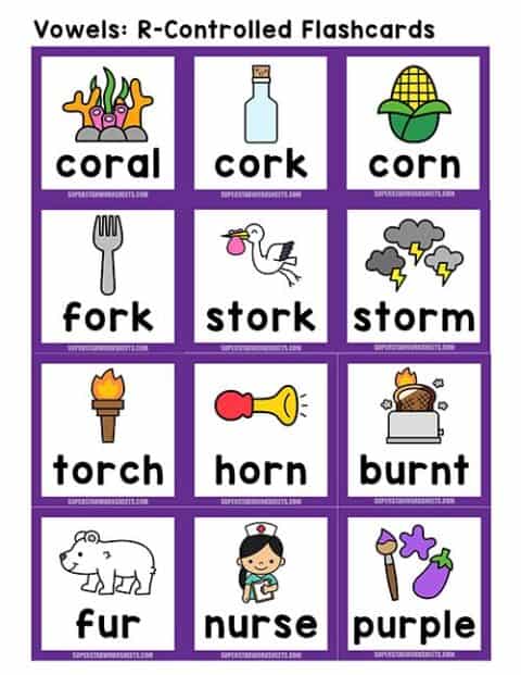 R Controlled Vowels - Superstar Worksheets