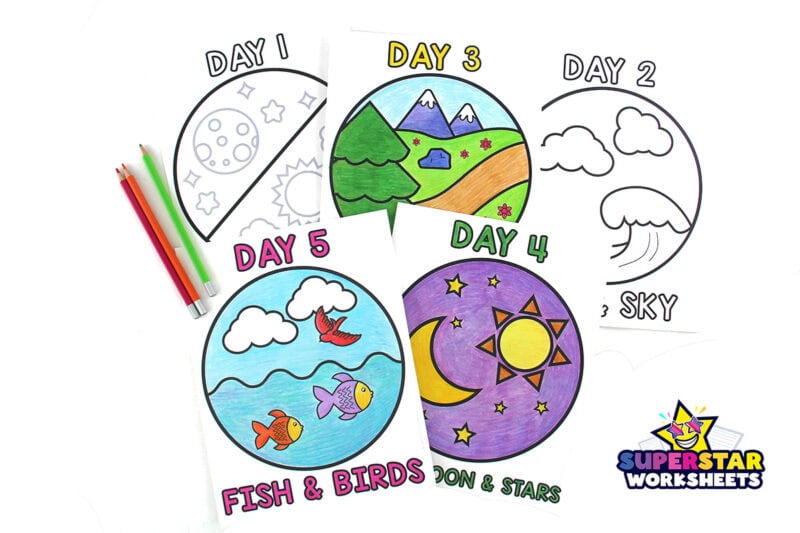 Creation Coloring Pages (Free Printables) - Superstar Worksheets