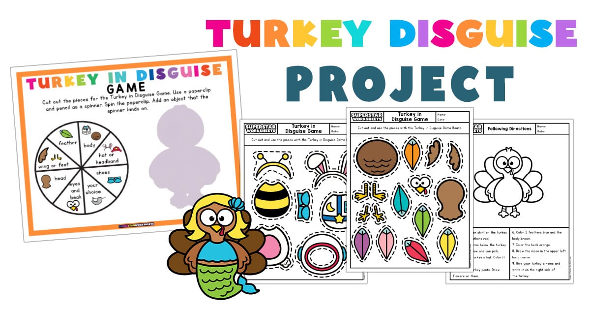 Turkey Disguise Project - Superstar Worksheets