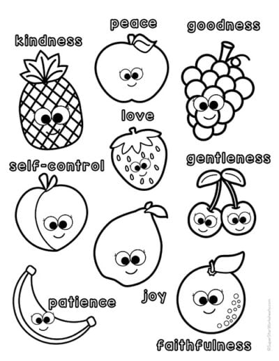 Fruit of the Spirit Coloring Pages (Free Printables) - Superstar Worksheets