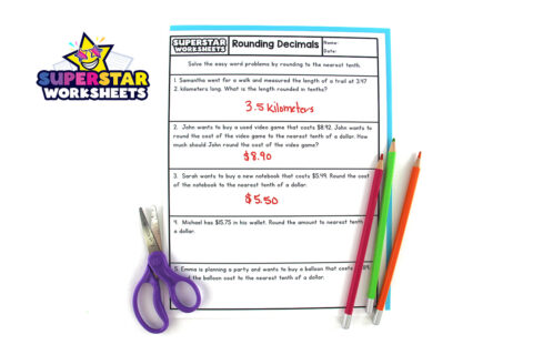 Rounding Decimal Worksheets - Superstar Worksheets