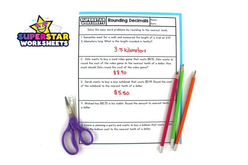 Rounding Decimal Worksheets - Superstar Worksheets