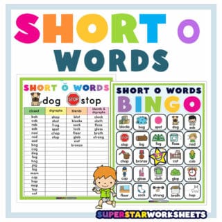 Short O Words - Superstar Worksheets
