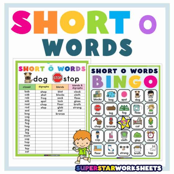 Short O Words - Superstar Worksheets