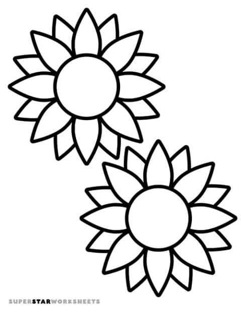 Sunflower Template (Free Printables) - Superstar Worksheets
