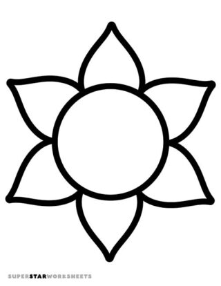 Sunflower Template (Free Printables) - Superstar Worksheets
