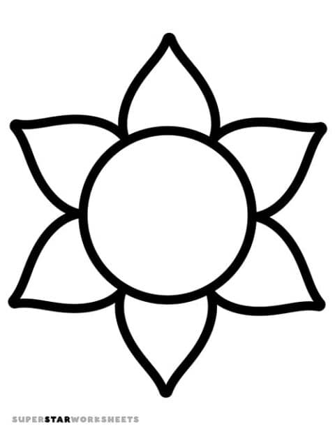 Sunflower Template (Free Printables) - Superstar Worksheets