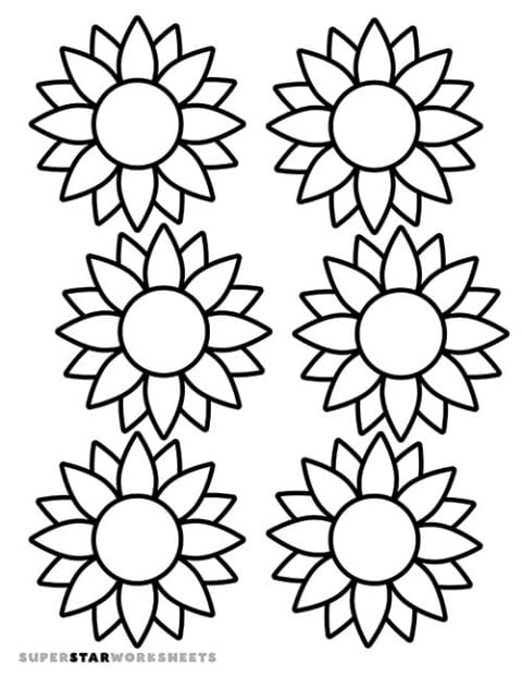 Sunflower Template (Free Printables) - Superstar Worksheets