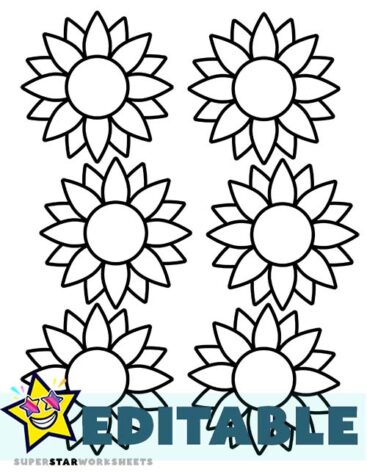 Sunflower Template (Free Printables) - Superstar Worksheets