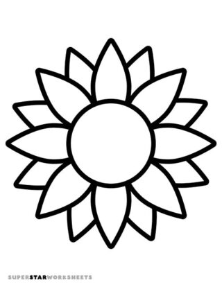 Sunflower Template (Free Printables) - Superstar Worksheets
