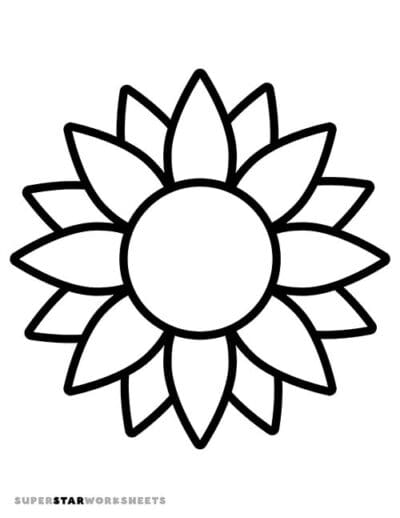 Sunflower Template (Free Printables) - Superstar Worksheets