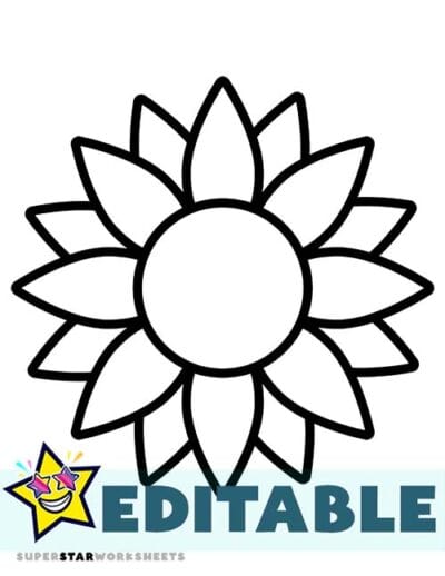 Sunflower Template (Free Printables) - Superstar Worksheets
