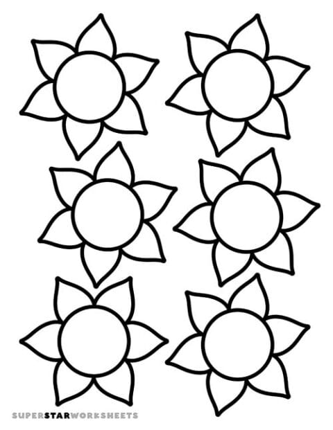 Sunflower Template (Free Printables) - Superstar Worksheets