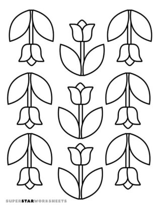 Tulip Template (Free Printables) - Superstar Worksheets