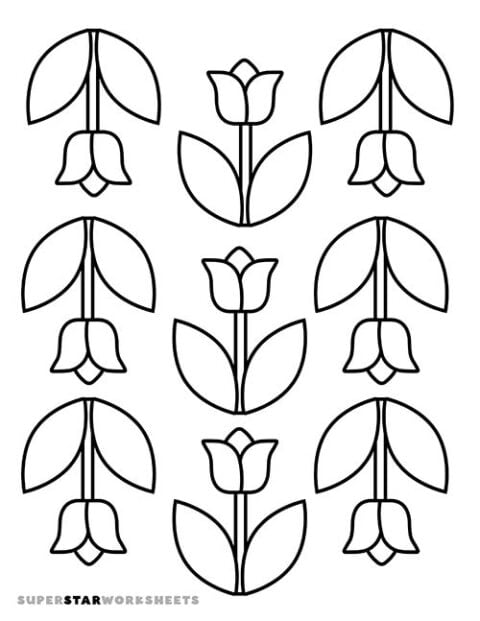 Tulip Template (Free Printables) - Superstar Worksheets