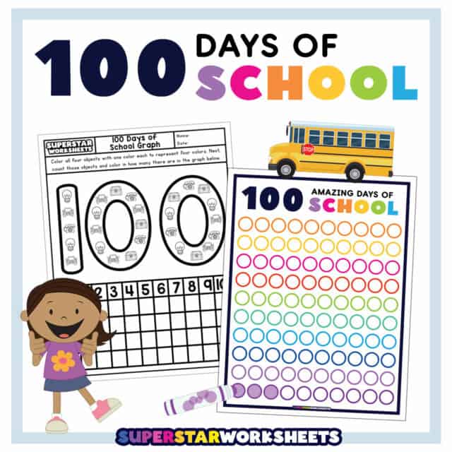 100 Days of School (Free Printables) - Superstar Worksheets
