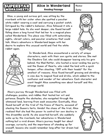 Third Grade Reading Comprehension - Superstar Worksheets