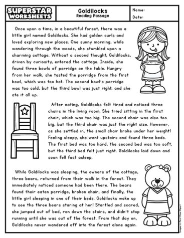 Third Grade Reading Comprehension - Superstar Worksheets