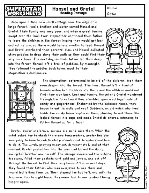 Third Grade Reading Comprehension - Superstar Worksheets