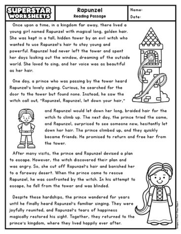 Third Grade Reading Comprehension - Superstar Worksheets
