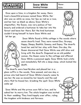 Third Grade Reading Comprehension - Superstar Worksheets