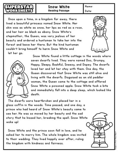 Third Grade Reading Comprehension - Superstar Worksheets