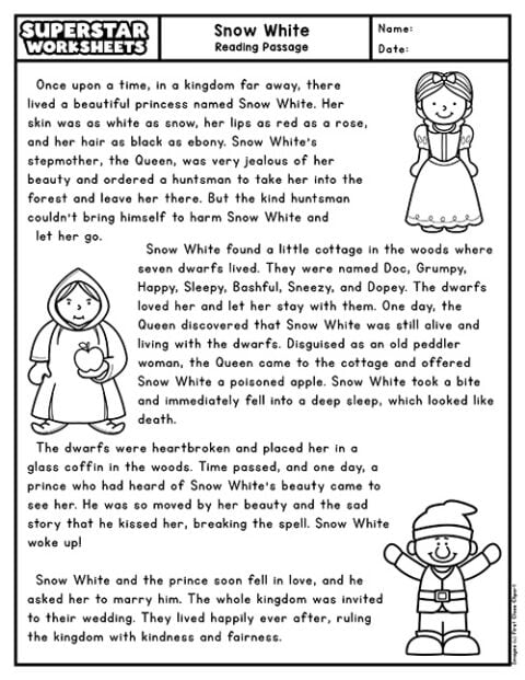 Third Grade Reading Comprehension - Superstar Worksheets