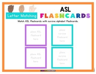 ASL Flashcards - Superstar Worksheets