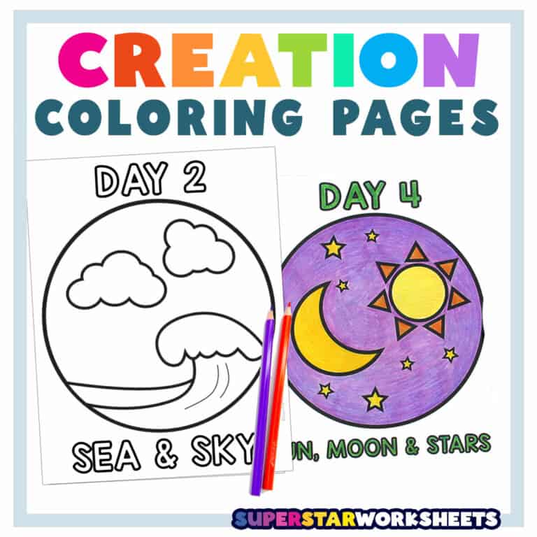 Creation Coloring Pages (Free Printables) - Superstar Worksheets
