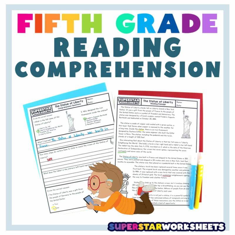 Fifth Grade Reading Comprehension - Superstar Worksheets