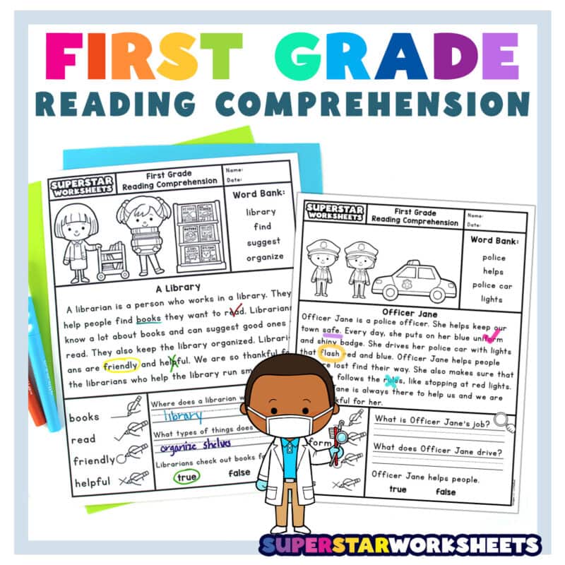 First Grade Reading Comprehension - Superstar Worksheets