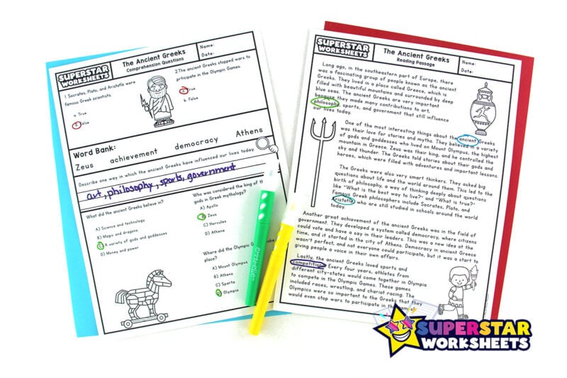Fourth Grade Reading Comprehension - Superstar Worksheets