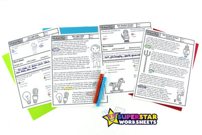 Fourth Grade Reading Comprehension - Superstar Worksheets