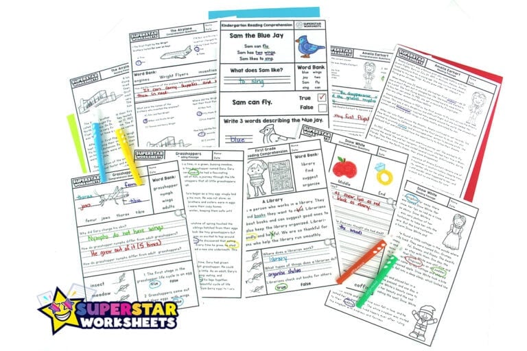 Reading Comprehension Worksheets - Superstar Worksheets