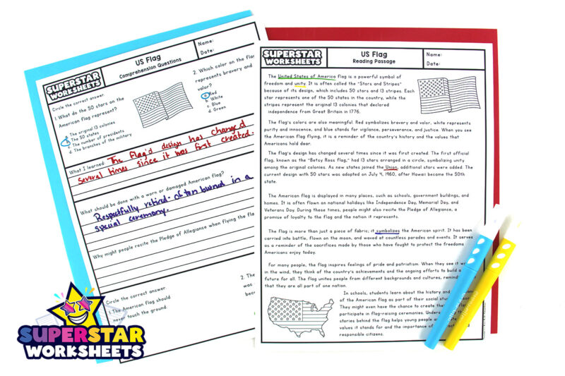 Fifth Grade Reading Comprehension - Superstar Worksheets