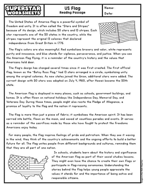 Fifth Grade Reading Comprehension - Superstar Worksheets