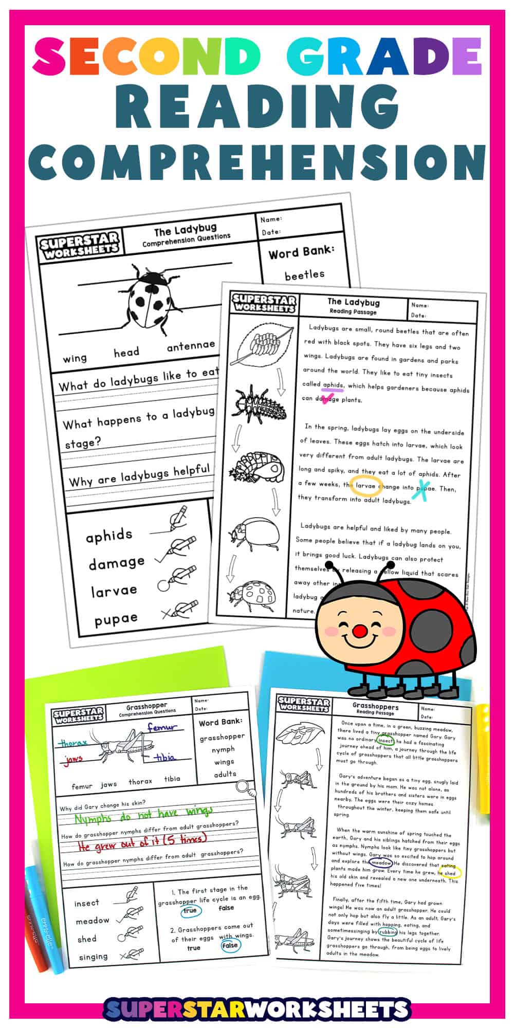 Second Grade Reading Comprehension - Superstar Worksheets