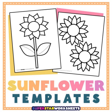 Sunflower Template (Free Printables) - Superstar Worksheets