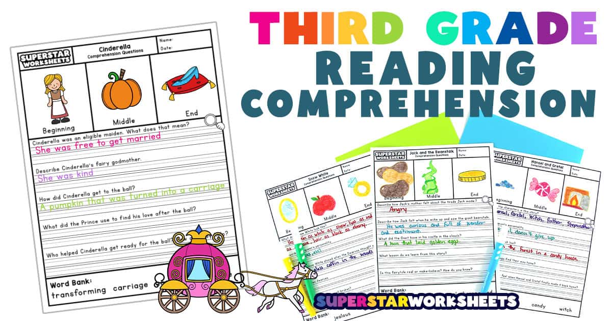 Third Grade Reading Comprehension - Superstar Worksheets