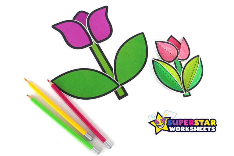Tulip Template (Free Printables) - Superstar Worksheets