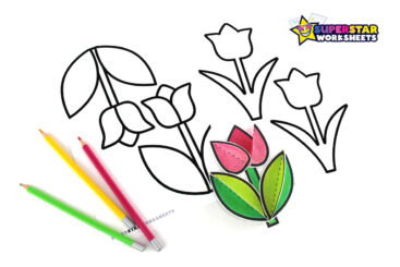 Tulip Template - Superstar Worksheets