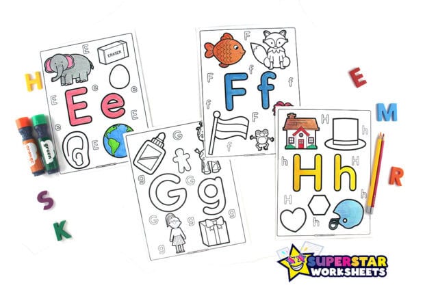 Alphabet Coloring Pages - Superstar Worksheets