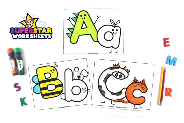 Alphabet Coloring Pages - Superstar Worksheets
