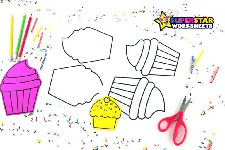 Cupcake Template (Free Printables) - Superstar Worksheets