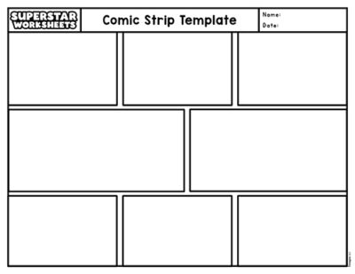 Comic Strip Template (Free Printables) - Superstar Worksheets